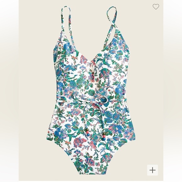 J. Crew | Swim | J Crew Eco Rounded Vneck One Pies In English Garden ...